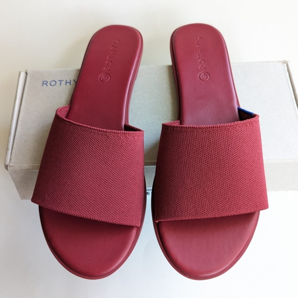 Rothy's | Shoes | Rothys The Slide Red Sangria Slip On Sandals | Poshmark